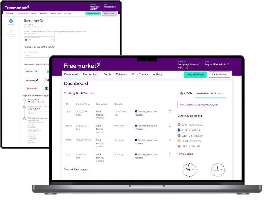 International payments & currency exchange - Freemarket